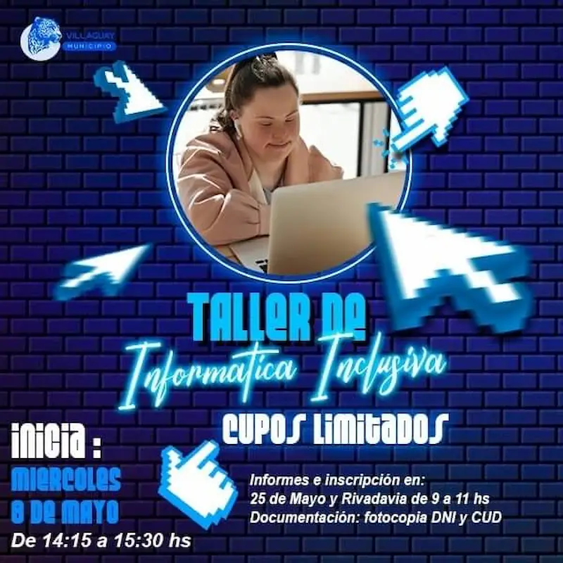 TALLER DE INFORMÁTICA INCLUSIVA GRATUITO Y CON CUPOS LIMITADOS
